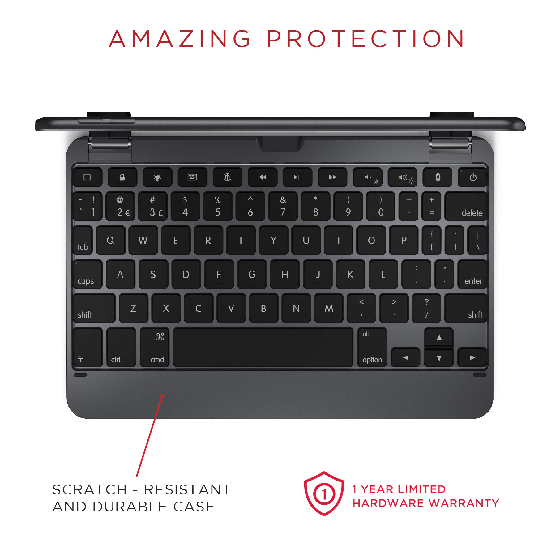 Brydge 7.9 Keyboard Compatible with iPad Mini 4th and 5th Generation | Aluminum | Wireless | Rotating Hinges | 180 Degree Viewing (Space Gray)