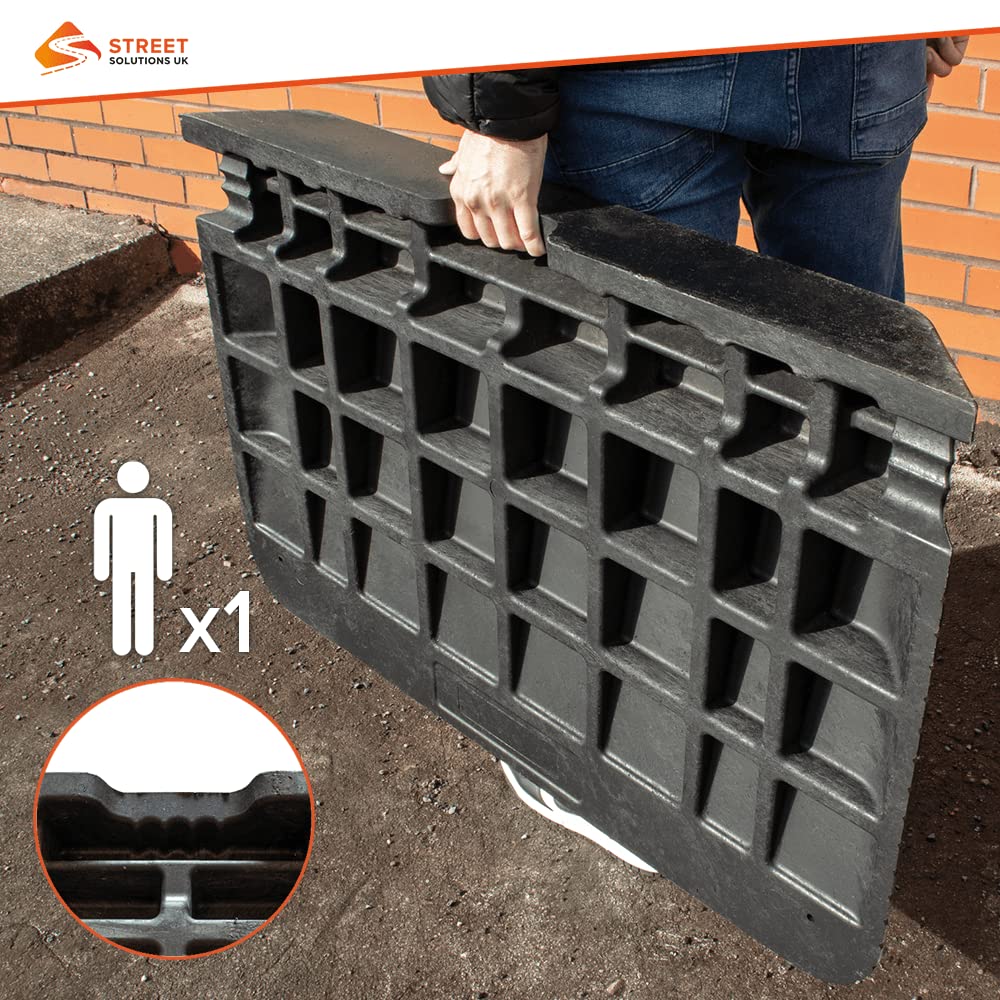 4” Wheelchair Curb Ramp, Single Wheelchair Curb Ramp for Accessibility & Ease, Suitable as a Motorcycle Ramp, Wheelchair Ramp or Threshold Ramp, Driveway Curb Ramps, Disability Assistance Rubber Ramp