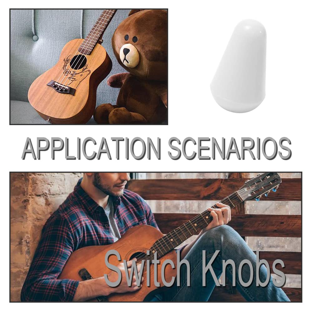 2 Pcs Guitar 5-Way Level Toggle Pickup Switch Tips White Toggle Switch Tip Caps Switch Knobs for Most Electric Guitar