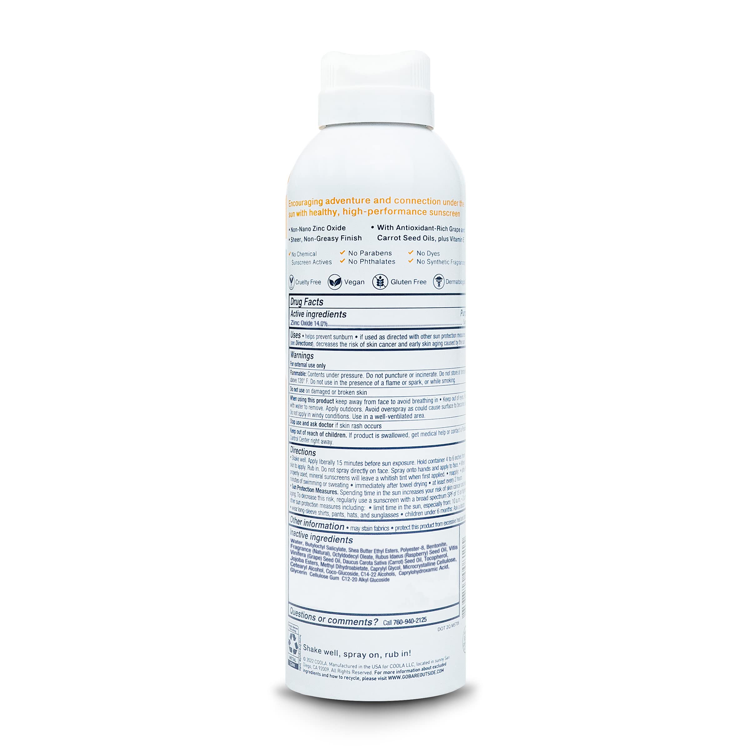 Bare Republic Mineral Sunscreen SPF 30 Sunblock Spray, Sheer and Non-Greasy Finish, Coconut Mango Scent, 6 Fl Oz