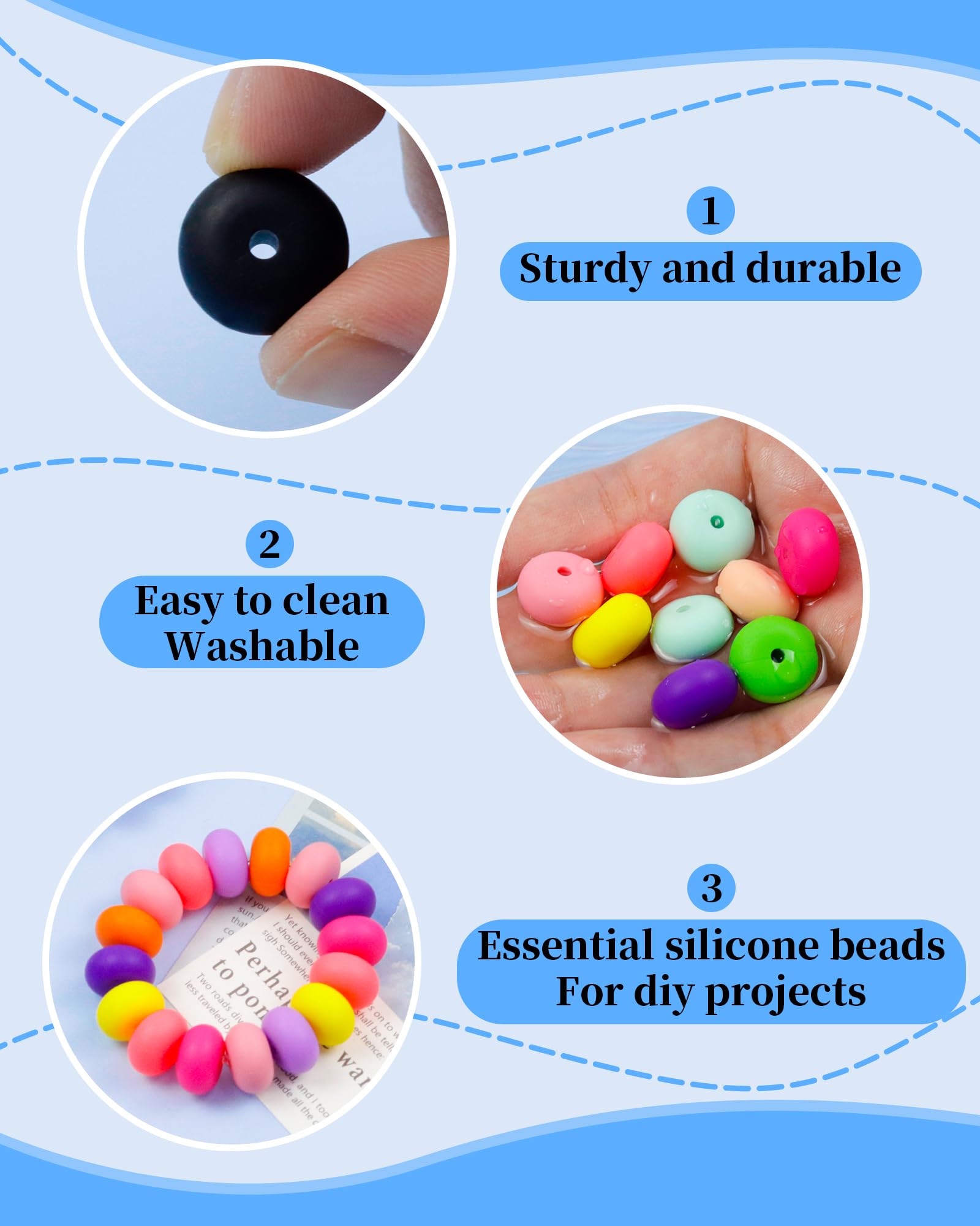 180PCS FIVEIZERO Silicone Lentil Beads,14mm 30 Colos Abacus Silicone Beads Silicone Beads Bulk Loose Spacer Jewelry Beads Colorful DIY Lanyard Beads for Making Necklace Keychain Accessories
