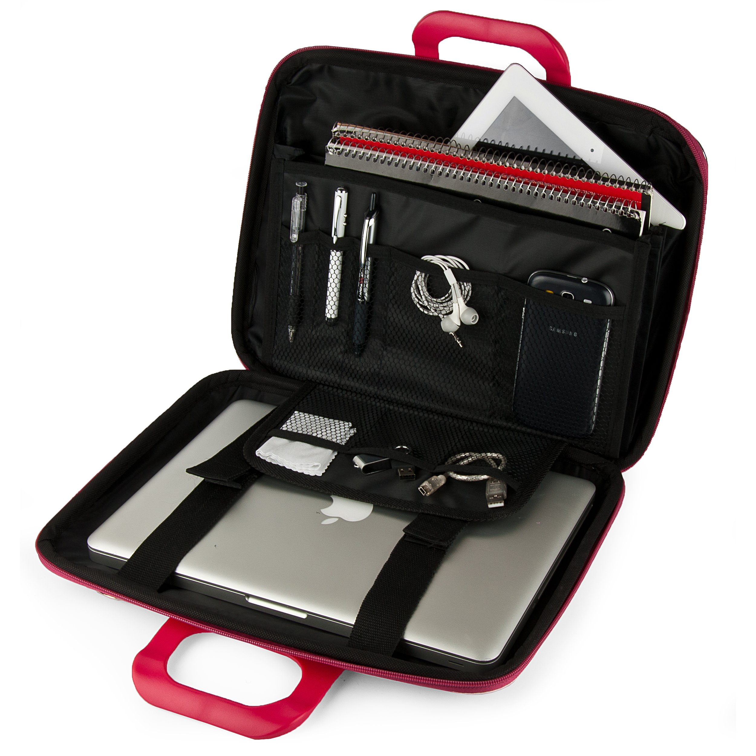 12 inch Pink Laptop Carrying Case Bag with Accessories for Asus Laptop L210, Chromebook CX22NA CX1 C202 C223 C214