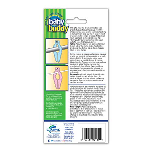 Baby Buddy Size-It Closet Organizers, Size Dividers for Nursery Organization, Pink, 5 Count