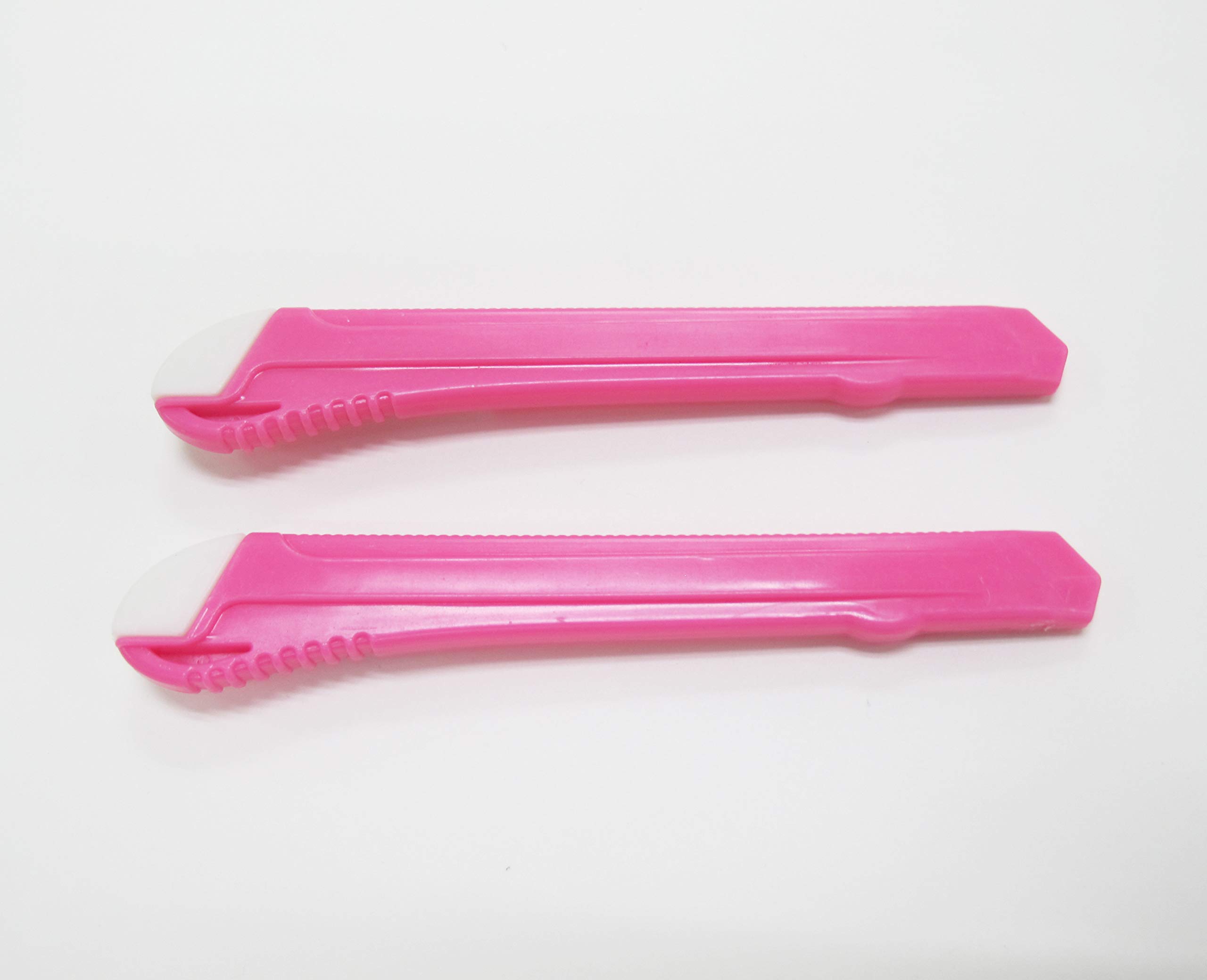 2pcs MOJO-HOME Ceramic Box Cutter - Utility Knife for Opening Packages with Safety Lock and snap Off Blades (Pink)