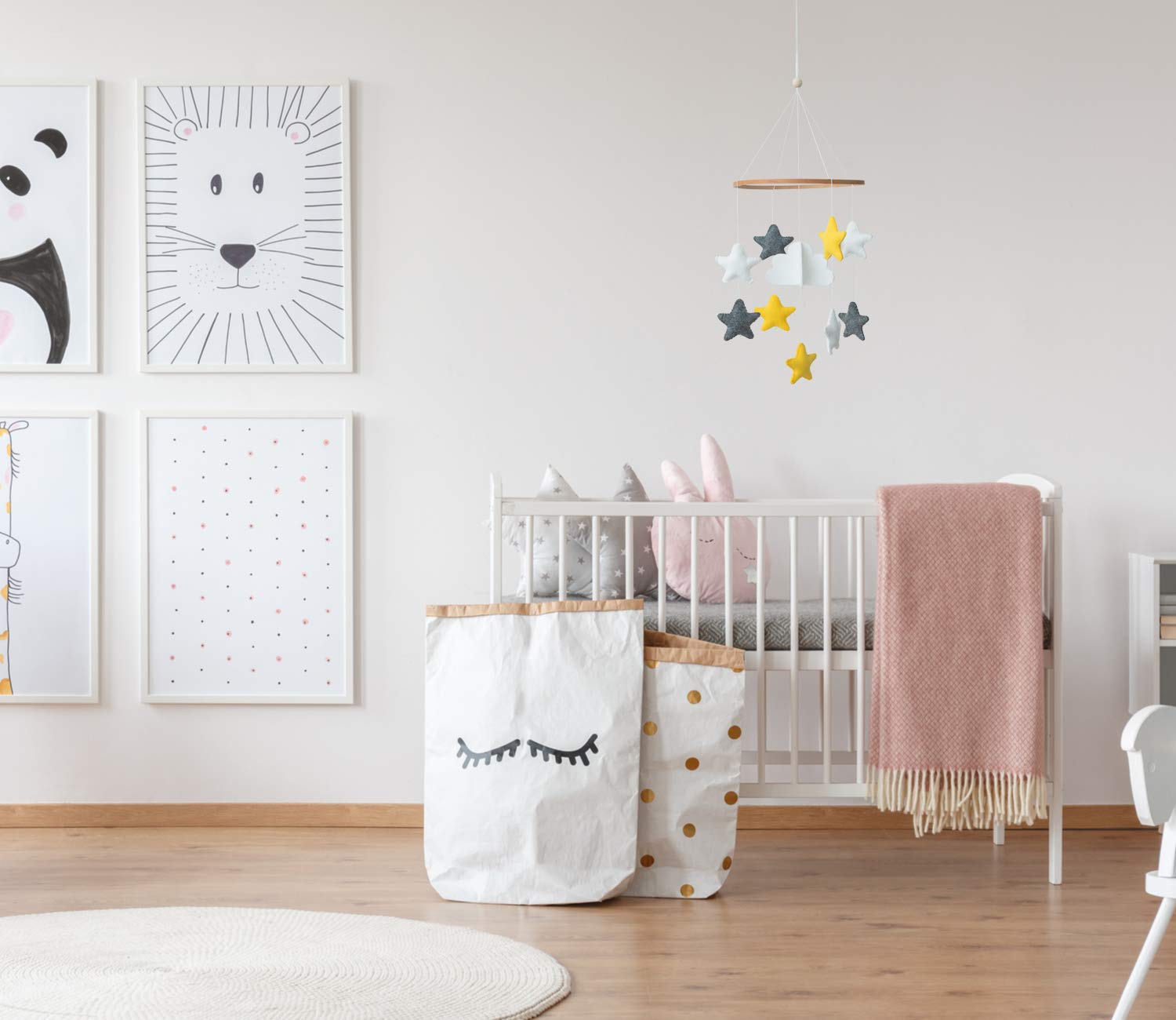 Baby Crib Mobile by Cheeky Owl - Dreamy Cloud and Stars for Nursery Decor and Ceiling Decoration, Gender Neutral, and Handmade Premium Materials