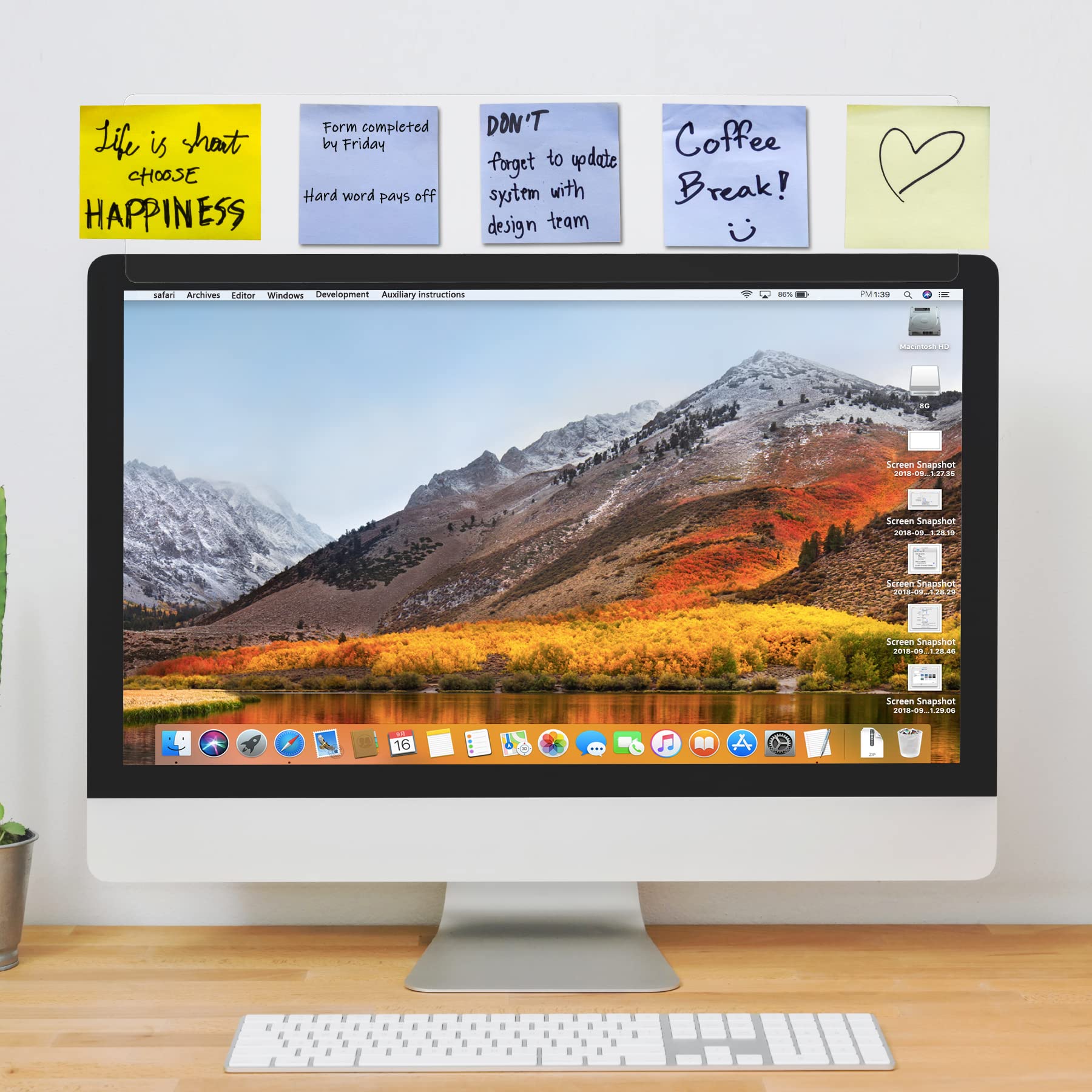 2 pcs Monitor Memo Board,18” Computer Monitor Memo Board,Transparent Monitor Note Holder, Message Board for Computer Monitors,Note Holder for Office Home Desktop Top Mount