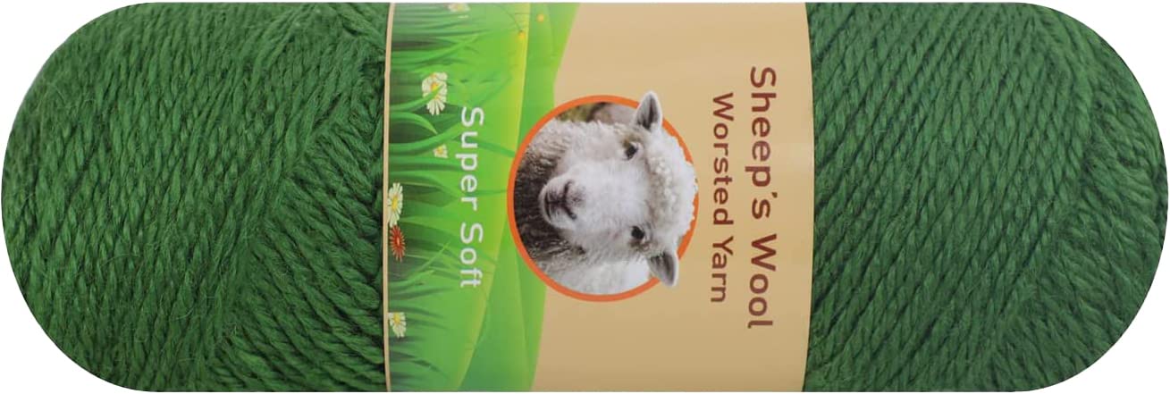 3-Pack Sheep Wool Worsted Yarn for Knitting and Crocheting 300 Grams of Lamb Sheep's Wool