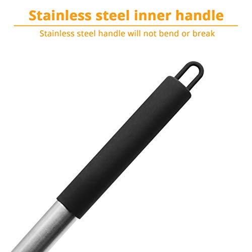 KUFUNG Silicone Slotted Serving Spoon, Stainless Steel Handle Nonstick Mixing Spoon, Heat resistant up to 480°F. Silicone Kitchen Cooking Utensils Non-Stick Baking Tool (Black)