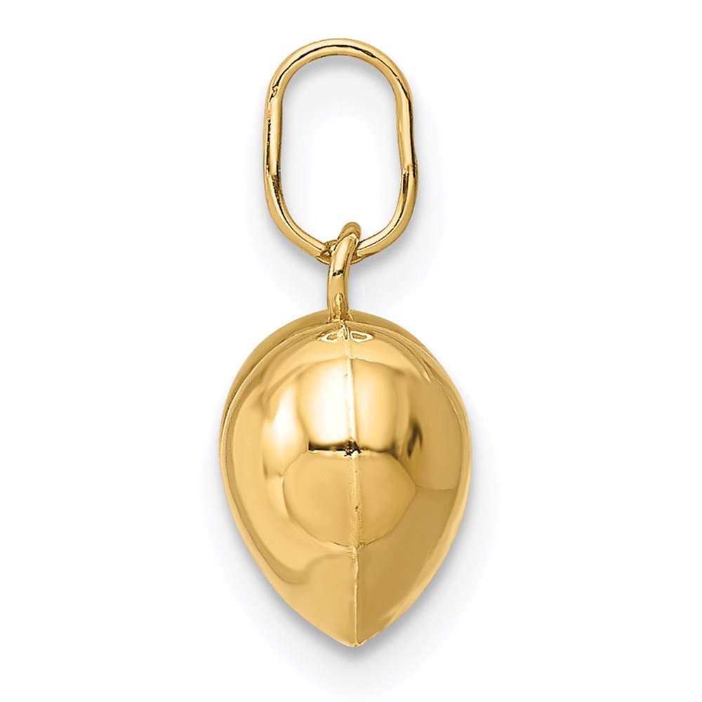 14k Yellow Gold Polished Puffed Heart Pendant