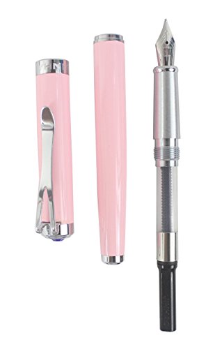 Abcsea Executive Y5 Medium Nib Fountain Pen Silver Clip with Diamond - Pink