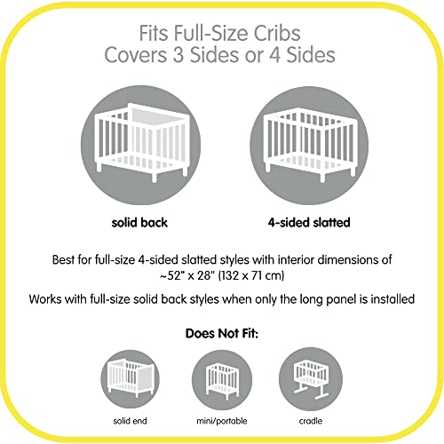 BreathableBaby Breathable Mesh Crib Liner – Classic Collection – Safari Fun Too – Fits Full-Size Four-Sided Slatted and Solid Back Cribs – Anti-Bumper