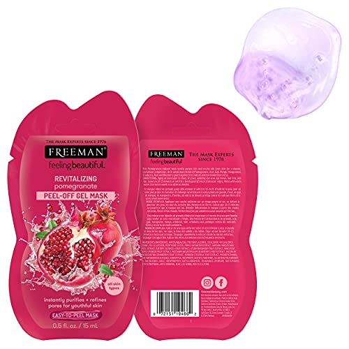 Freeman Beauty Everyday and Neon Vibes Facial Mask Variey Pack with Silicone Brush Applicators, Blue, Lavender, 17 Count