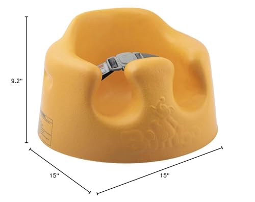 Bumbo Baby Infant Soft Foam Comfortable Floor Booster Seat with 3 Point Adjustable Safety Buckle Strap Harness, Mimosa Yellow