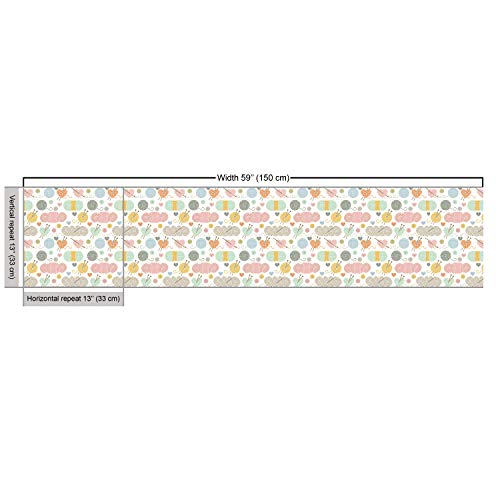 Ambesonne Hobby Fabric by The Yard, Knitting Needles Yarn Ball of Wool Crochet Hooks Illustration, Decorative Fabric for Upholstery and Home Accents, 1 Yard, Rose Mustard