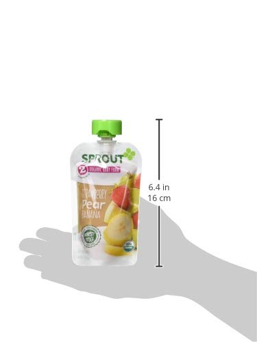 Sprout Organic Baby Food, Stage 2 Pouches, 6 Flavor Fruit & Veggie Variety Pack, 3.5 Oz Purees (Pack of 12)