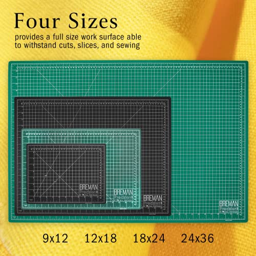 Breman Precision Self Healing Cutting Mat 18x24 Inch - Rotary Cutting Mats for Crafts - Great Craft Cutting Board for Crafting & Quilting - 2 Sided 5 Ply PVC Self Healing Mat - 18x24 Craft Cutting Mat
