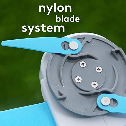 40V Cordless String Trimmers Kit Lightweight Grass Trimmer & Edger Weed Trimmer Alu Foldable Shaft for Garden, Including 6 Spare Blades, 1pc Battery & Charger