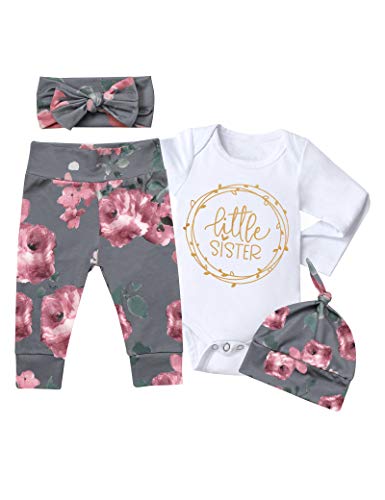 Baby Girl Clothes Newborn Girl Clothes Little Sister Long Sleeve Romper Pants Set Baby Clothes for Girls Baby Girl Fall Outfits Newborn Girl Outfits