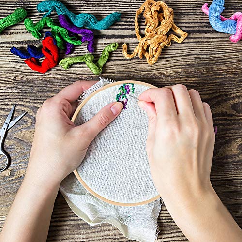 GIEMSON Embroidery Hoop 12 Pieces 8 Inch Round Embroidery Hoops Bamboo Circle Cross Stitch Hoop for Embroidery and Art Craft Sewing