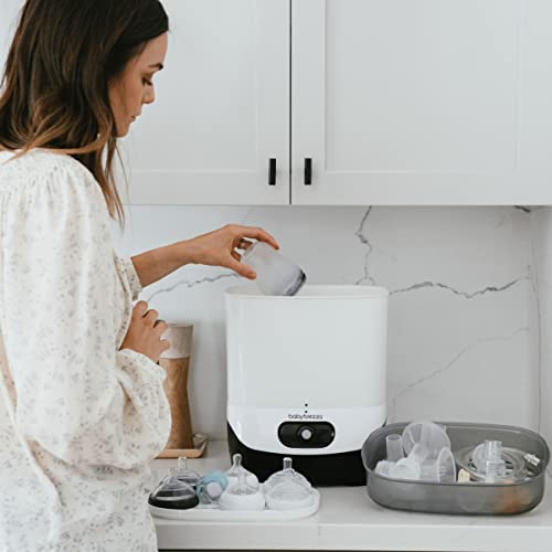Baby Brezza 4 in 1 Baby Bottle Sterilizer Machine β Largest Capacity Electric Steam Sterilization β Pacifiers, Breast Pump Parts + Universal Sterilizing for All Bottles: Plastic, Glass, Large, Small