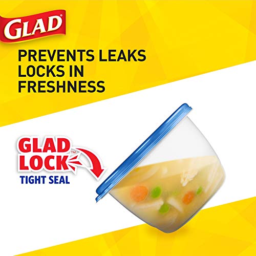 Glad Soup & Salad Food Storage Containers, Medium Rectangle (24 Oz) - (Pack of 6, 30 Count) | Strong and Durable Food Containers from Glad for Everyday Use | 24 Oz Food Storage Containers