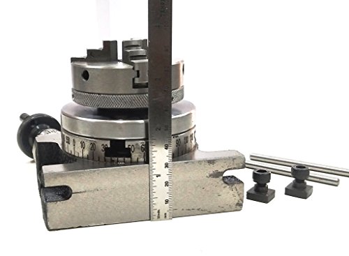 3"/ 80 MM SMALL MILLING ROTARY TABLE WITH 65 MM 3 JAW CHUCK & BACK PLATE + FIXING TNUTS BOLTS (WITH 65 MM 3 JAW SELF CENTERING)