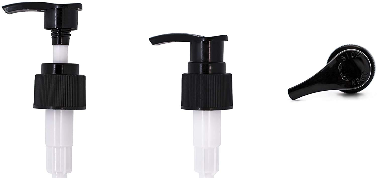 BRIGHTFROM Empty Lotion Pump Bottles 8 Oz, Refillable Plastic Containers, BPA-Free PETE1, Clear, Great for - Soap, Shampoo, Lotions, Liquid Body Soap, Creams and Massage Oil's (Pack of 2, Black)