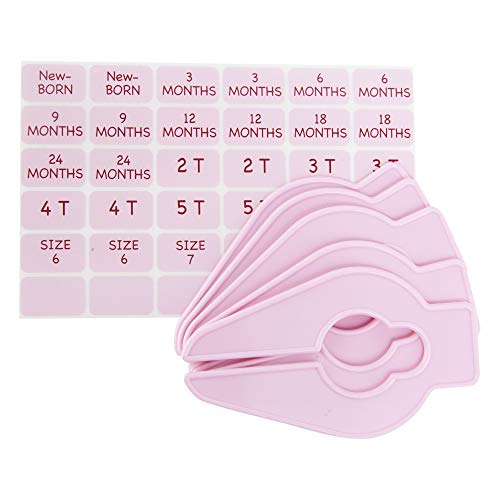 Baby Buddy Size-It Closet Organizers, Size Dividers for Nursery Organization, Pink, 5 Count