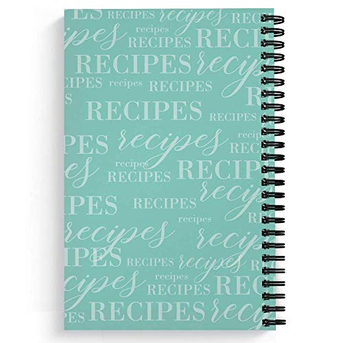 Gotcha Covered Notebooks Softcover Recipes With Love 5.5" x 8.5" Spiral Recipe Notebook/Journal, 120 Recipe Pages, Durable Gloss Laminated Cover, Black Wire-o Spiral. Made in the USA