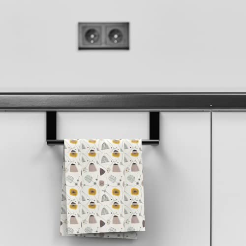 9" Over The Cabinet Towel Bar, Hand Towel and Washcloth Rack for Bathroom and Kitchen, 2 Pack