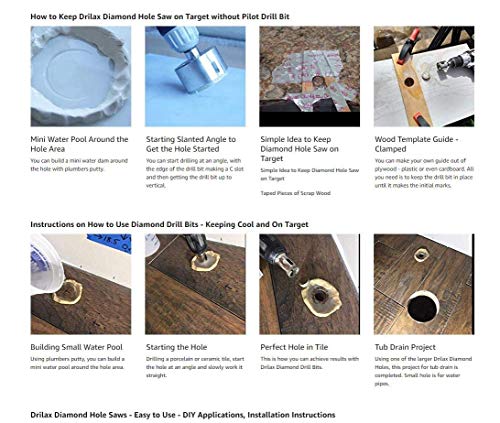 3/4 Inch Diamond Drill Bit Ceramic Pot Porcelain Tile Glass Bottle Granite Hole Saw 0.75 inches by Drilax