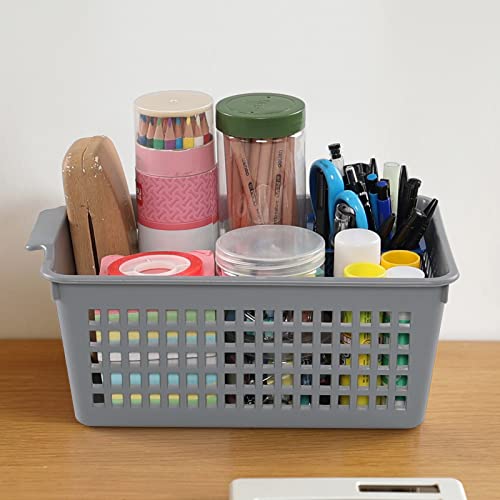 Vcansay Small Plastic Storage Basket, 6 Packs