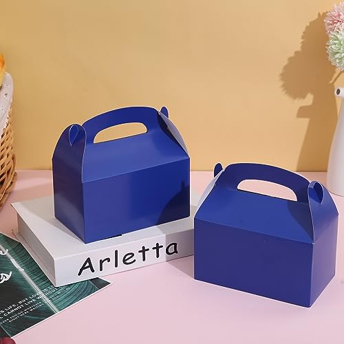 36 Pack Treat Boxes Gable Boxes Party Favor Boxes Paper Gift Boxes for Baby Shower, Birthday, Wedding Party 6.18 x 3.58 x 3.38 Inches (Navy Blue)