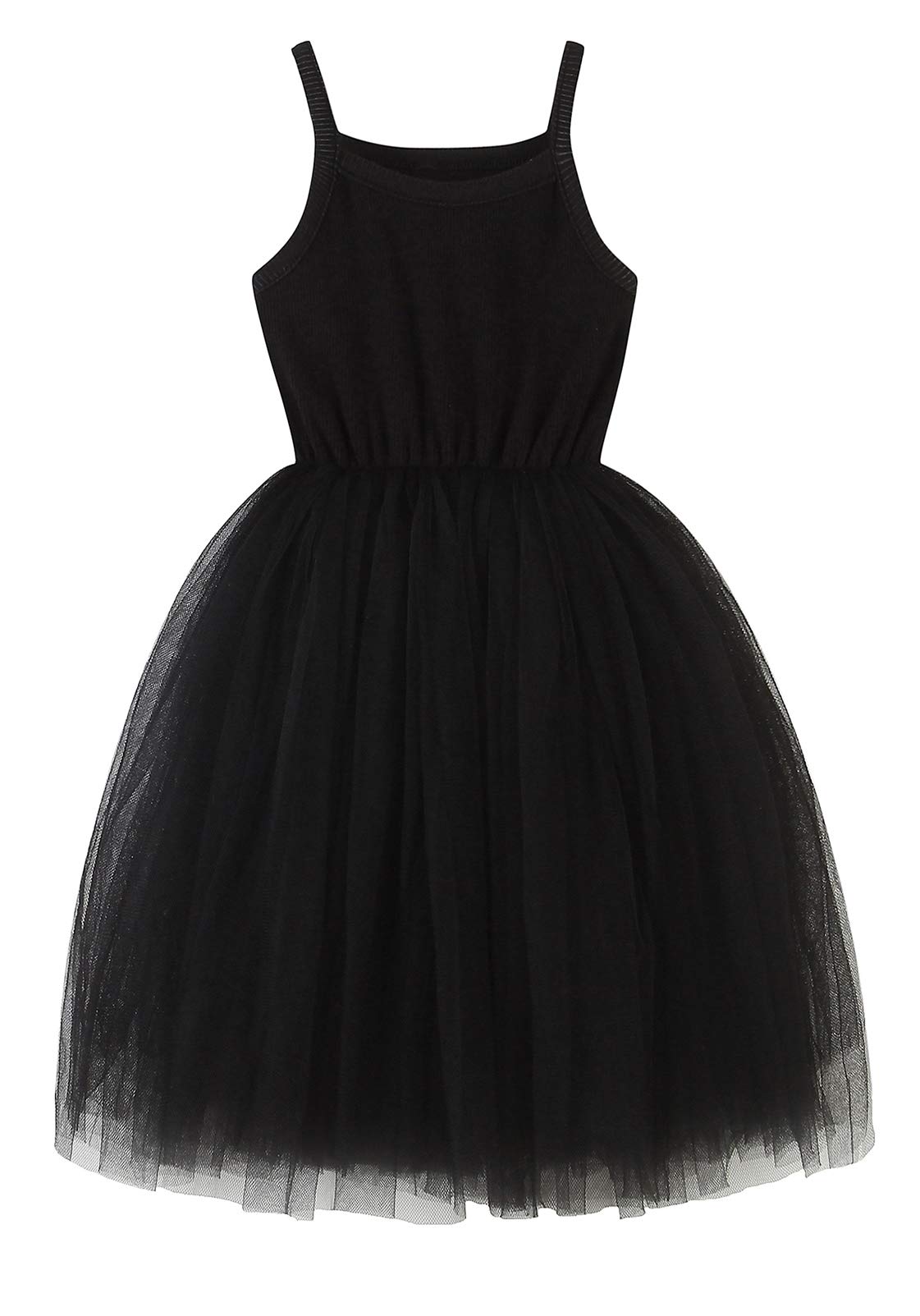 BGIRNUK Baby Girl Tutu Dress Toddler Sleeveless Tutu Dress Infant Tulle Dresses 580 Black 6T