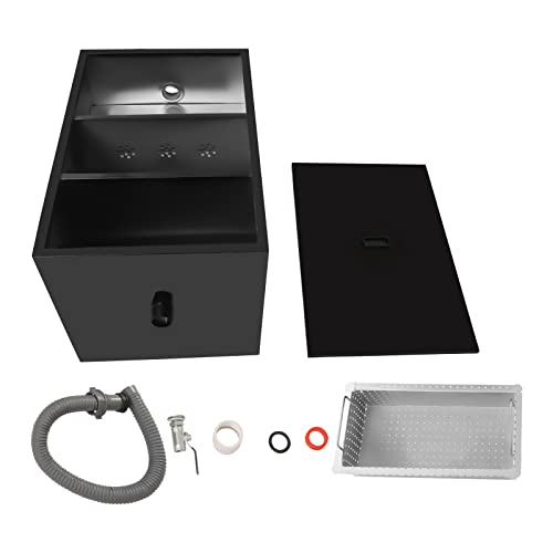 40 LB Commercial Grease Interceptor, Oil-Water Separator, Grease Interceptor Trap with Side Water Inlet, Under Sink Grease Trap for Restaurant Canteen Factory Home Kitchen