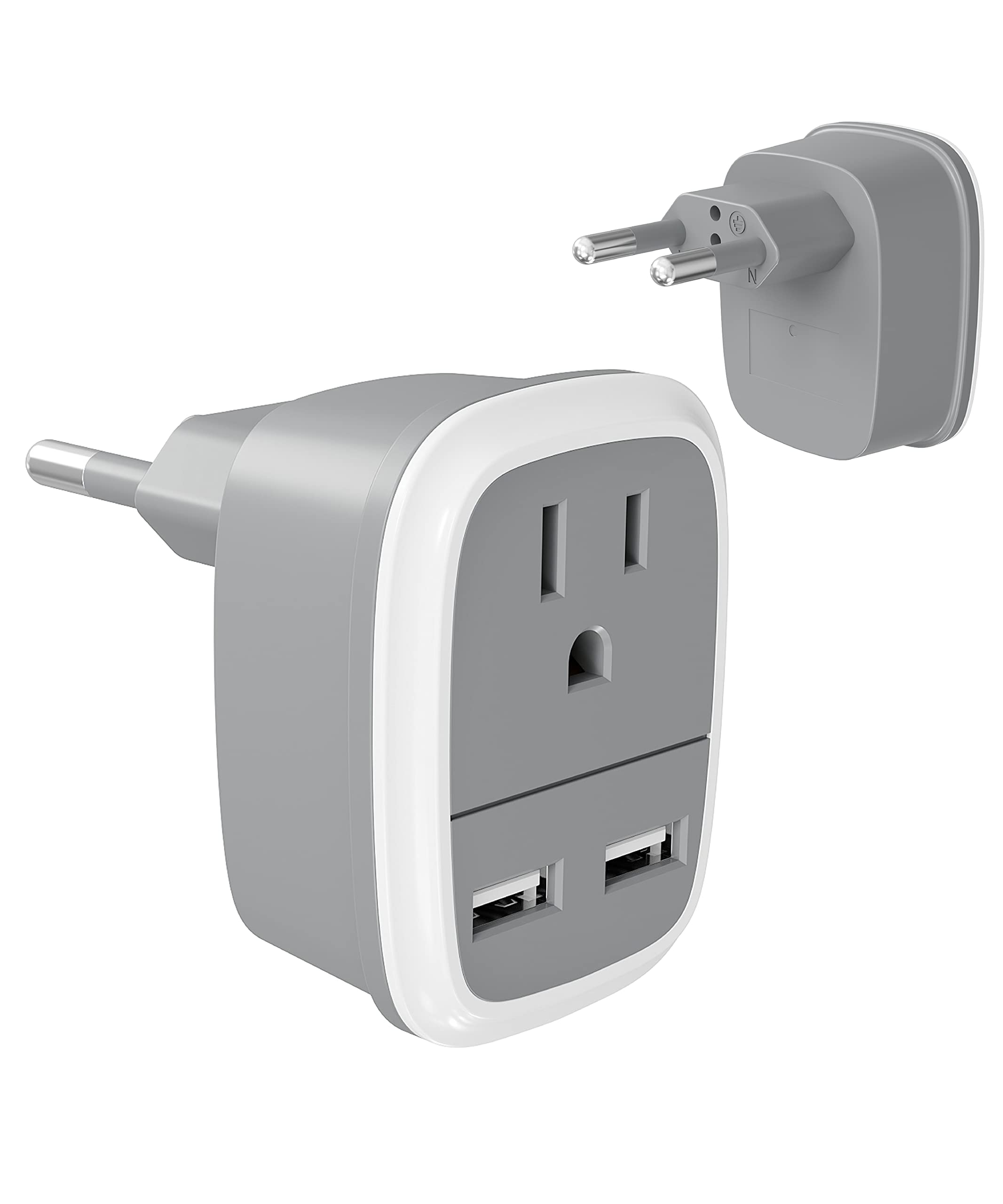 Bates- European Travel Plug Adapter, Adapter with USB, European Plug Adapter, US to Europe Plug Adapter, Converters and Adapters for Travel, Outlet Converter, Power Adapter Europe, Adapters for Europe