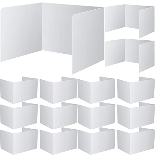 20Pcs 14 x 17.5 x 14 Inch Plastic Privacy Boards for Student Desks Boards Durable and Waterproof Folders Shields Test Desk Dividers Classroom Privacy Boards for School Study Teacher Supplies(White)