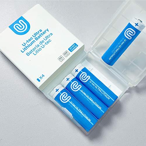 U-tec AA Ultra Lithium Battery (Pack of 4), 3000mAh 1.5V, Longest-Lasting AA Battery, Up to 10 Years in Storage and No Leaks Guaranteed, Works in Extreme Temperatures, Non Rechargeable