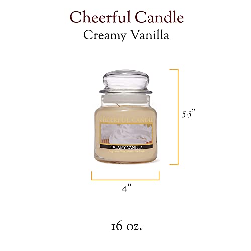 A Cheerful Giver - Creamy Vanilla Scented Glass Jar Candle (16 oz) with Lid & True to Life Fragrance Made in USA