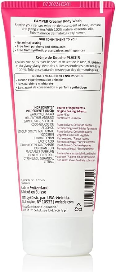 Weleda Aroma Essentials Pamper Creamy Body Wash, Parabens Free, 6.8 Fluid Ounce (Pack of 1)