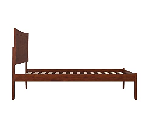 AFI Metro Full Platform Bed with Open Footboard and Turbo Charger in Walnut