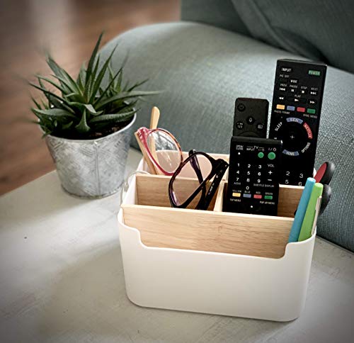 Multi-Purpose Organizer & Storage Box, Remote Control Holder, MakeUp holder, Modern Desk Side Organizer, Bathroom Caddy for Home/ Office - Desk Storage Box, Cell Phone Box, Pen & Pencil Holder