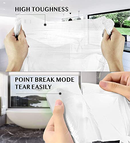 2.6 Gallon Trash Bags, 135pcs Small Garbage Bags, Clear White Trash Bin Liners for Bathroom, Office, Kitchen Small Trash Can