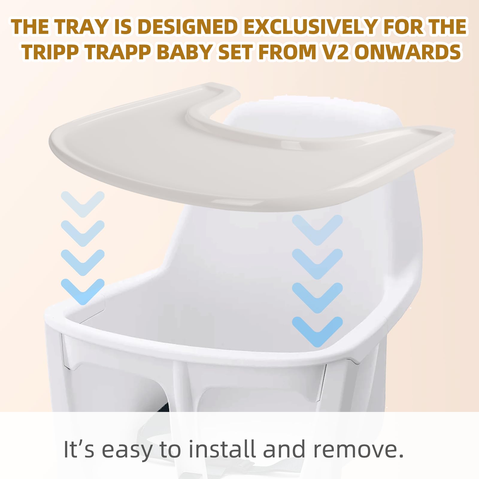 Baby High Chair Tray Compatible with Stokke Tripp Trapp Chair, with Smooth Surface Provides Suction Plates with More Suction Power