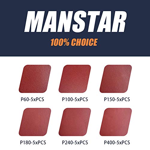 30 PCS 9-Inch Assorted PSA Aluminum Oxide Sanding Disc,NO-Hole Self Stick