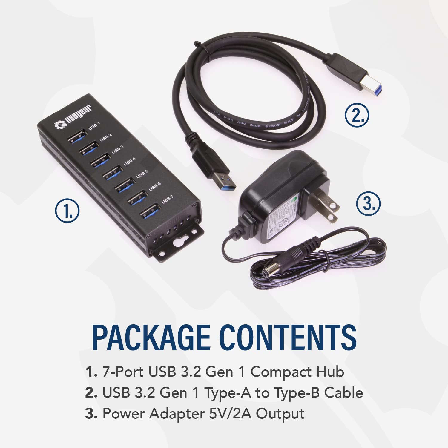 7-Port USB 3.2 Gen 1 Charging and SuperSpeed Mountable Data Hub