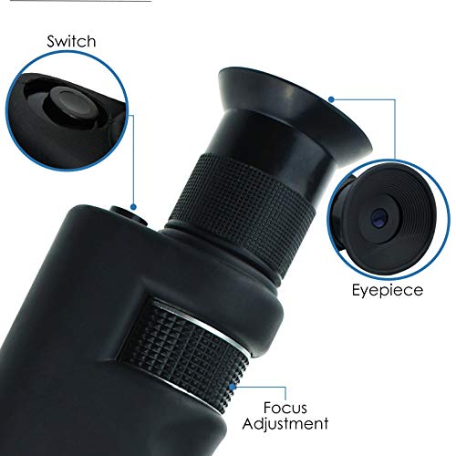 400x Handheld Fiber Optic Microscope Inspection Tool LED Light Coaxial Illumination 2.5mm FC SC ST and 1.25mm LC Adapter