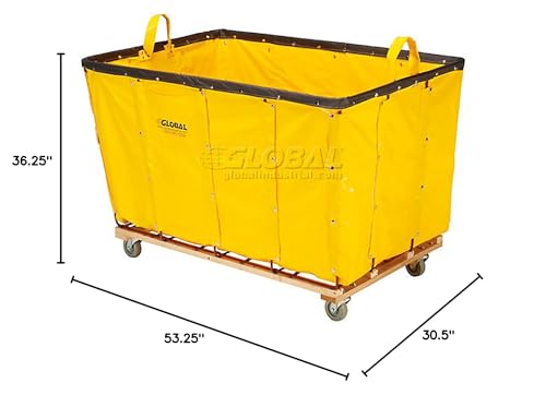 24 Bushel Yellow Vinyl Basket Bulk Truck, 53-1/4"L x 36-1/4"W x 30-1/2"H