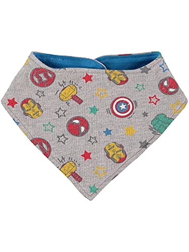 Marvel The Avengers Baby Boys Clothing 3-Piece Set with Bodysuit, Pants, and Bib Baby Boy Clothes (Grey/Blue, 6-9 Months)