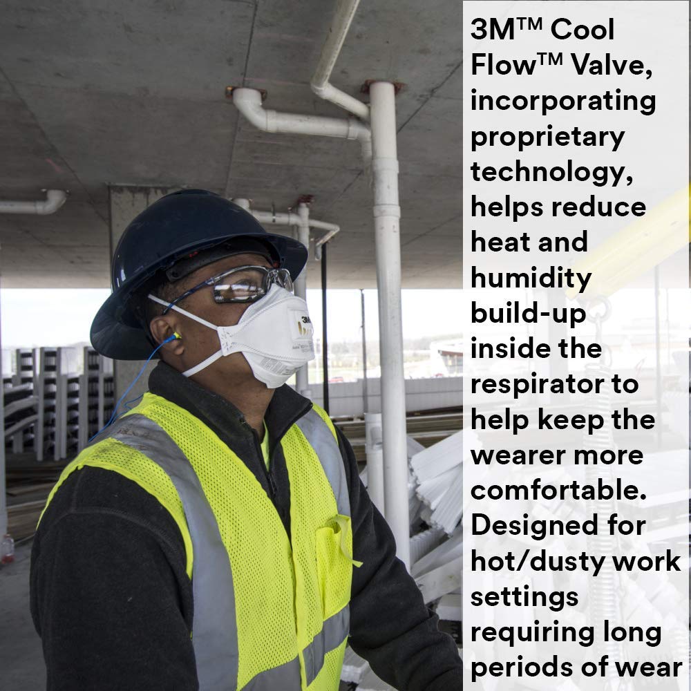 3M 58887719997169 Aura 9211PLUS Disposable N95 Respirators w/Cool Flow Valve (Pack of 10)
